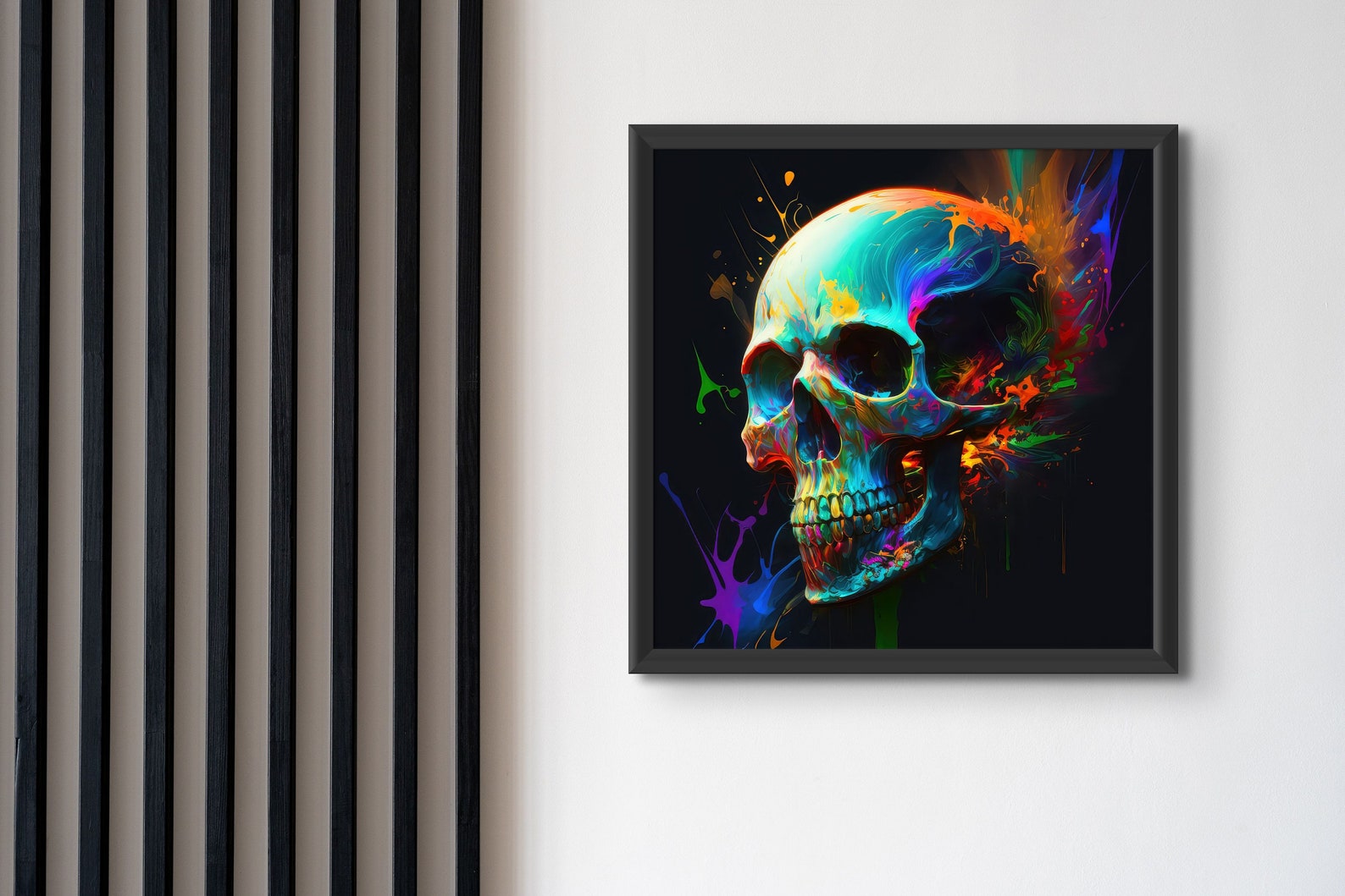 Skull Print Human Skull Printable Halloween Wall Art Colorful - Etsy