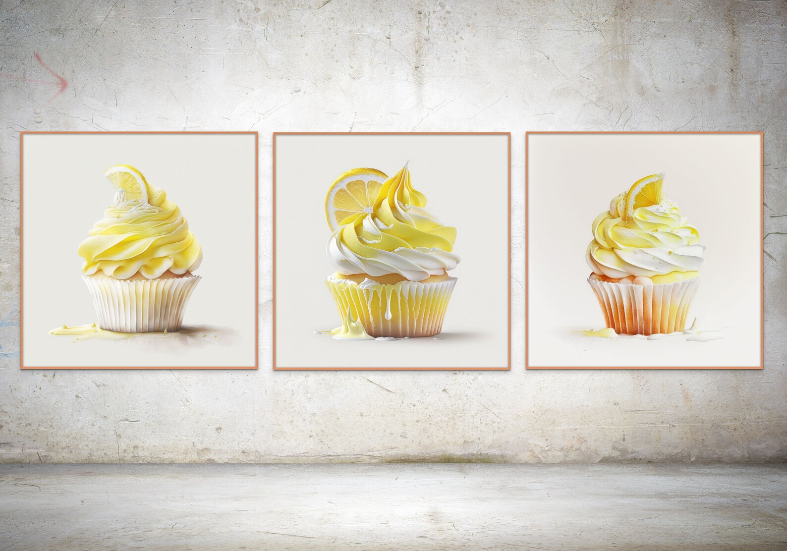 Cupcake Print Lemon Cupcake Printable Pastry Wall Art Patisserie Pastry ...