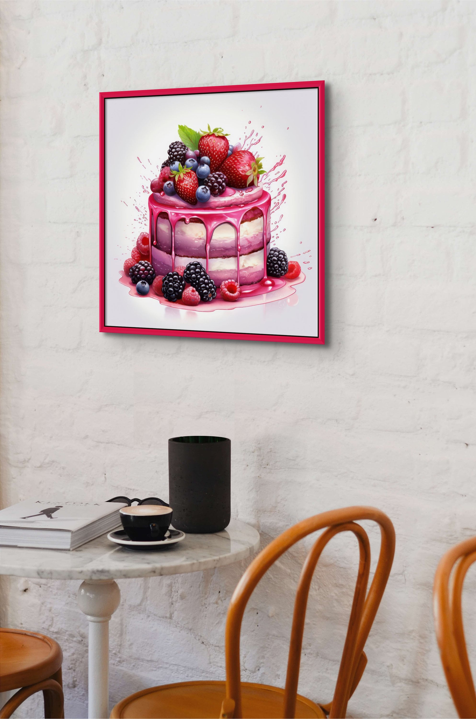 Cake Print Berry Cake Printable Pastry Wall Art Patisserie Kitchen ...