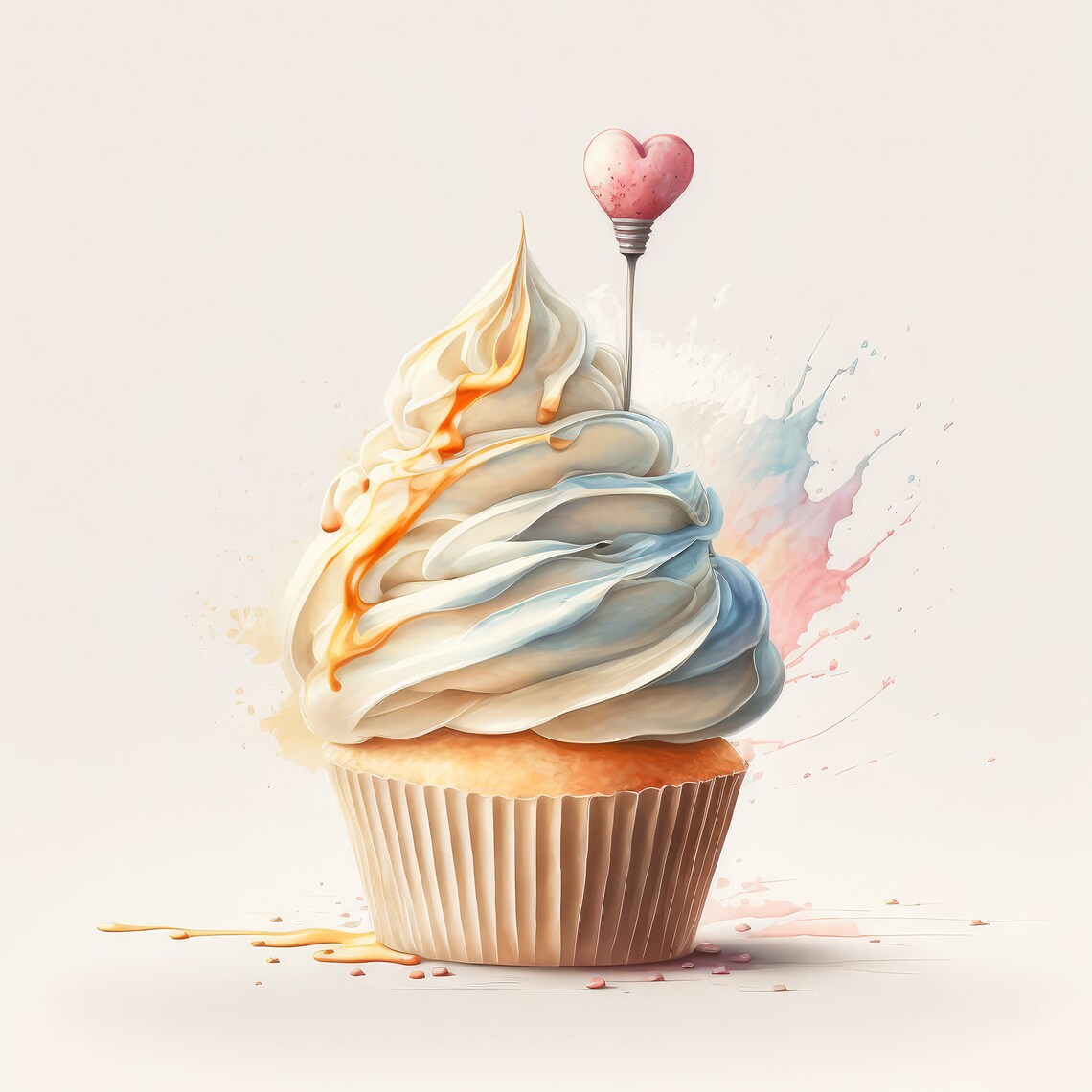 Cupcake Print, Vanilla Cupcake Printable, Pastry Wall Art, Patisserie ...