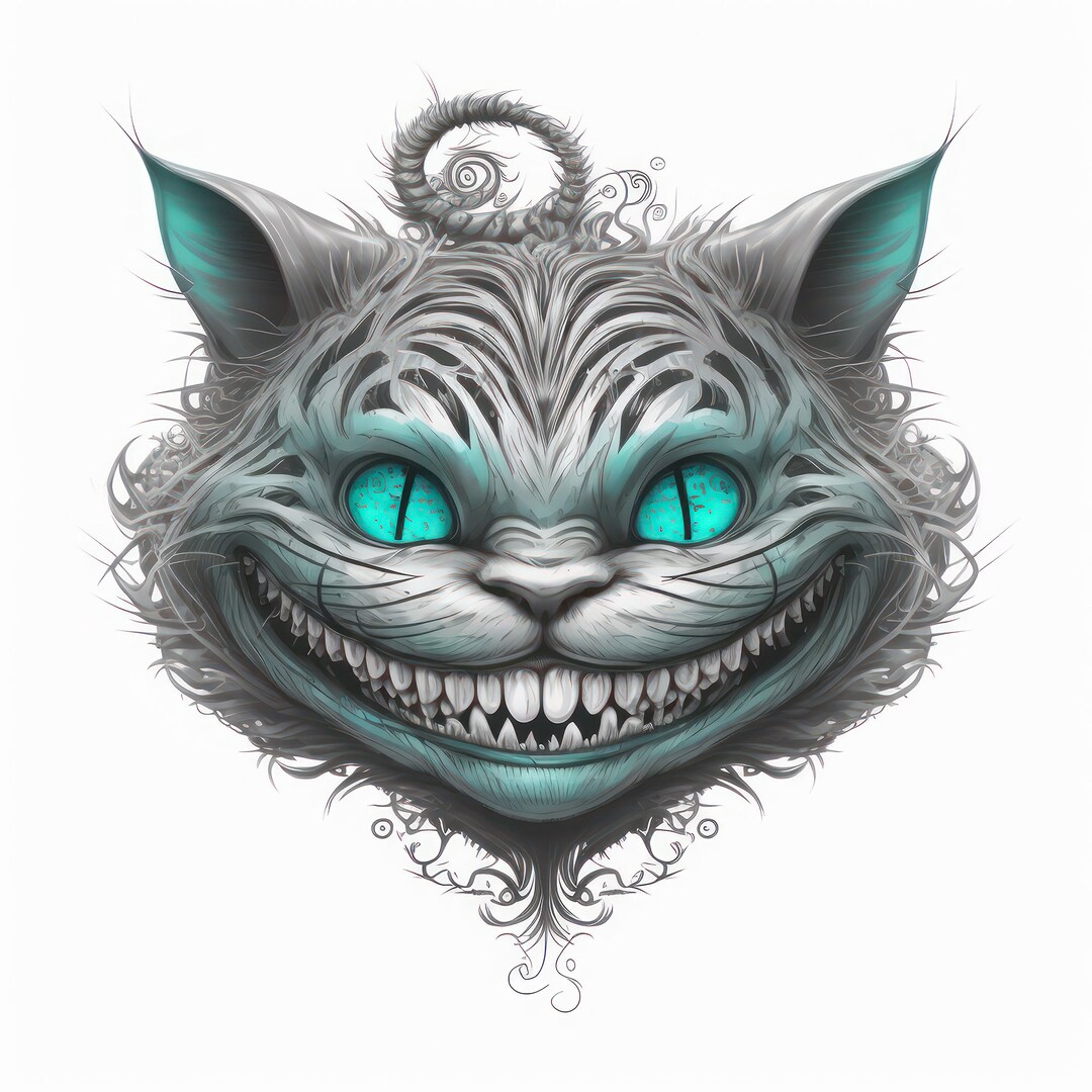 Cheshire Cat Art, Cheshire Cat Printable, Colorful Cat Poster, Cheshire ...