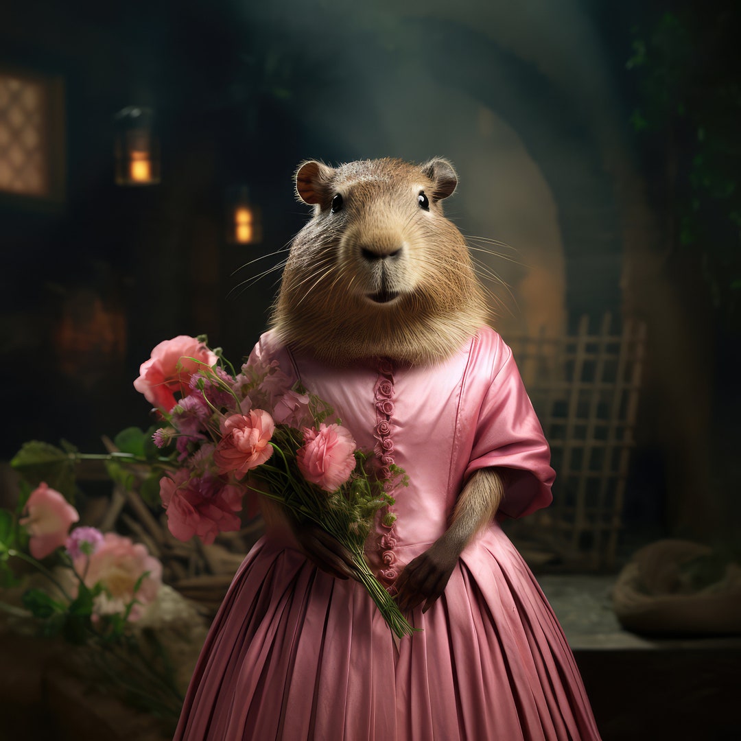 Capybara Print Capybara Printable Capybara in Pink Dress - Etsy Singapore