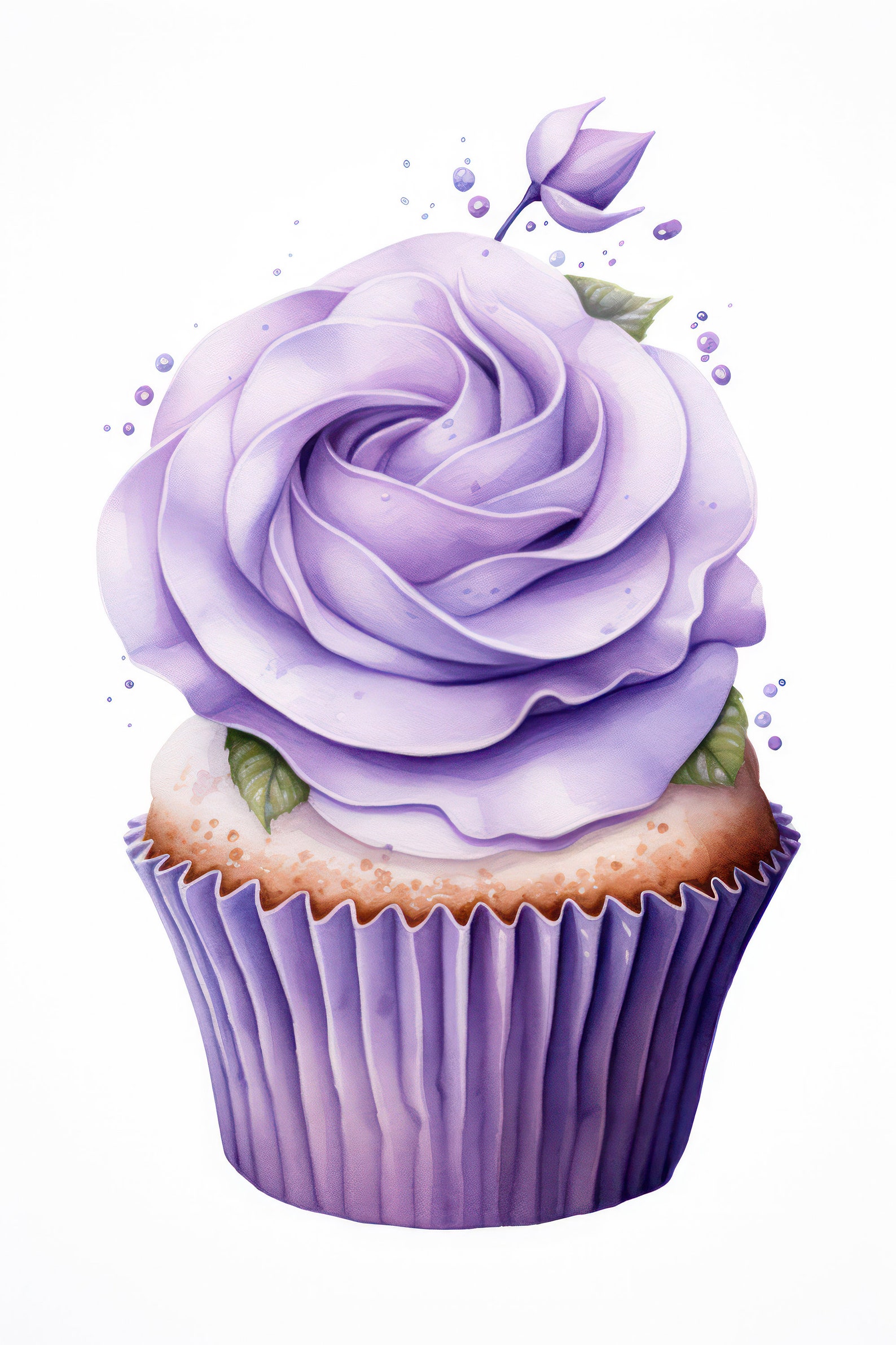 Cupcake Print Lavender Cupcake Printable Purple Cupcake Poster Pastry ...