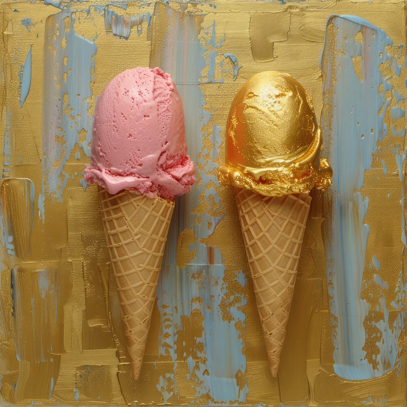 Ice Cream Print Colorful Food Poster Kitchen Wall Art Gelato Artwork ...