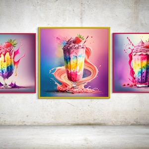 Smoothie Print Smoothie Printable Strawberry Smoothie Poster Ananas ...