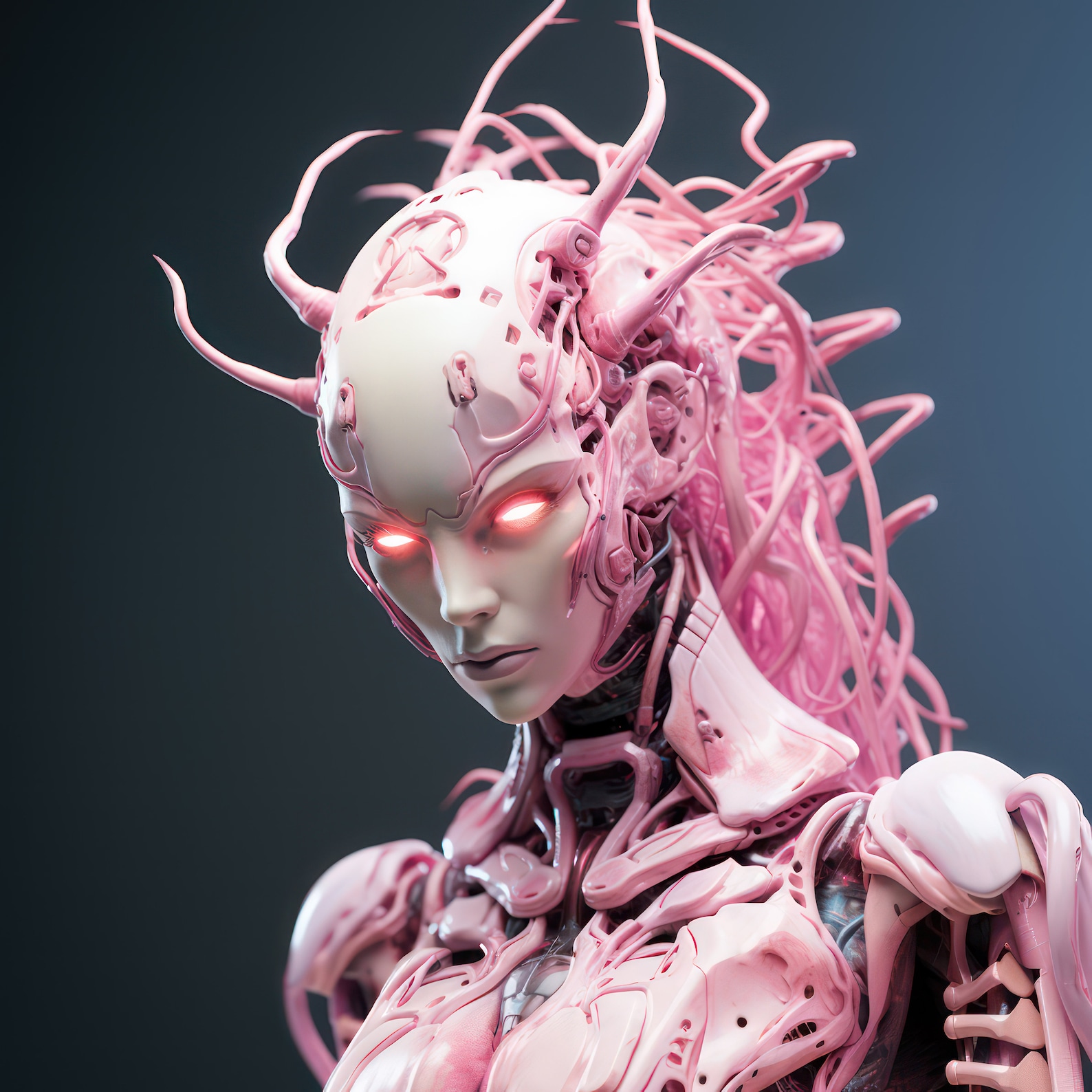 Robot Girl Print Pink Cyborg Woman Printable Futuristic Wall Art Sci Fi ...