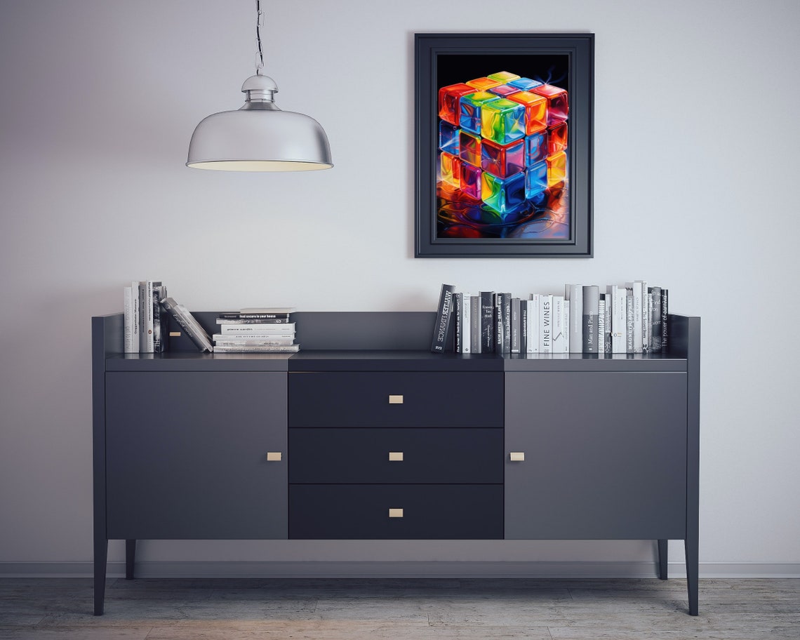 Rubik Cube Printable Rubik Cube Print Colorful Wall Art Download ...