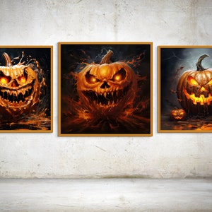 Jack O Lantern Print Halloween Printable Pumpkin Poster All Saints Wall ...