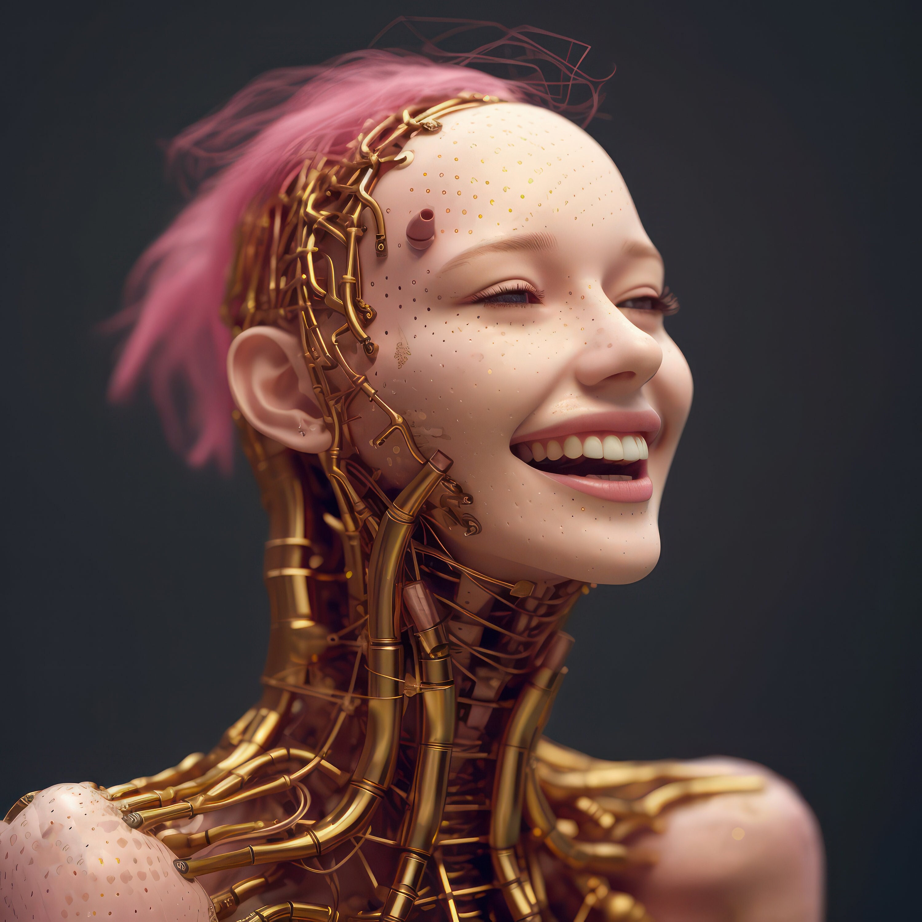 Pink Robot Girl Print Robot Woman Printable Female Android Futuristic ...