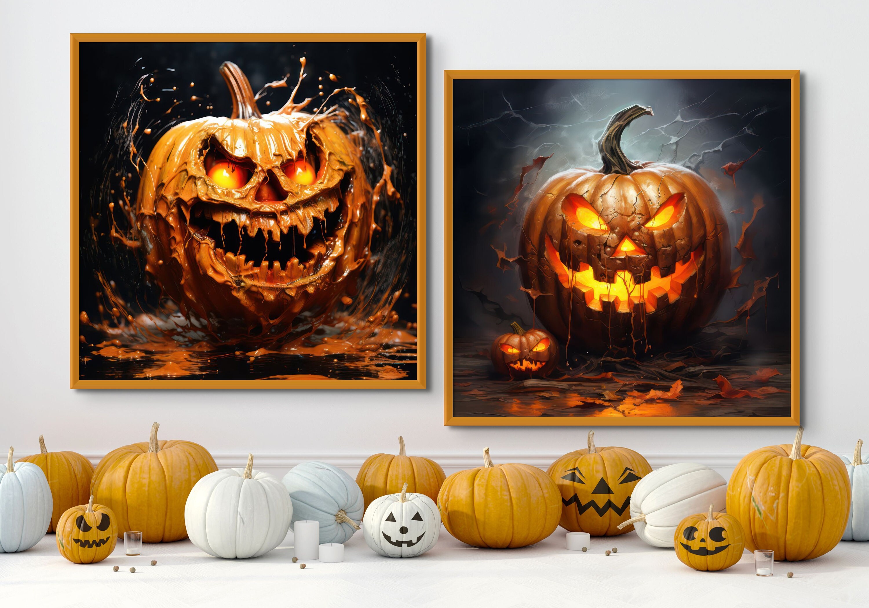 Jack O Lantern Print Halloween Printable Pumpkin Poster All Saints Wall ...