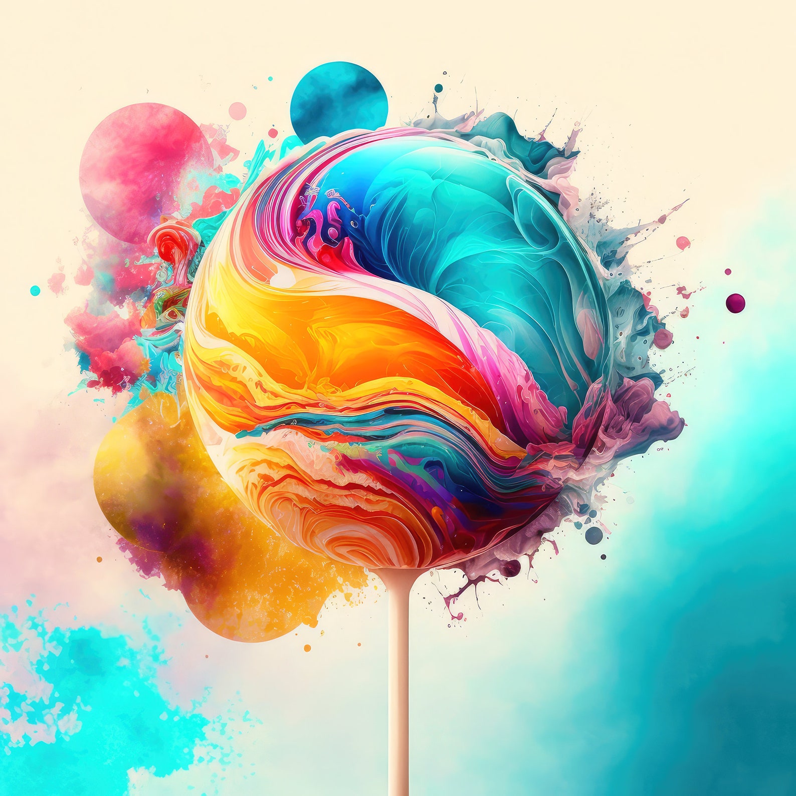 Lollipop Print Colorful Lollipop Food Poster Kitchen Wall Art Lolli ...