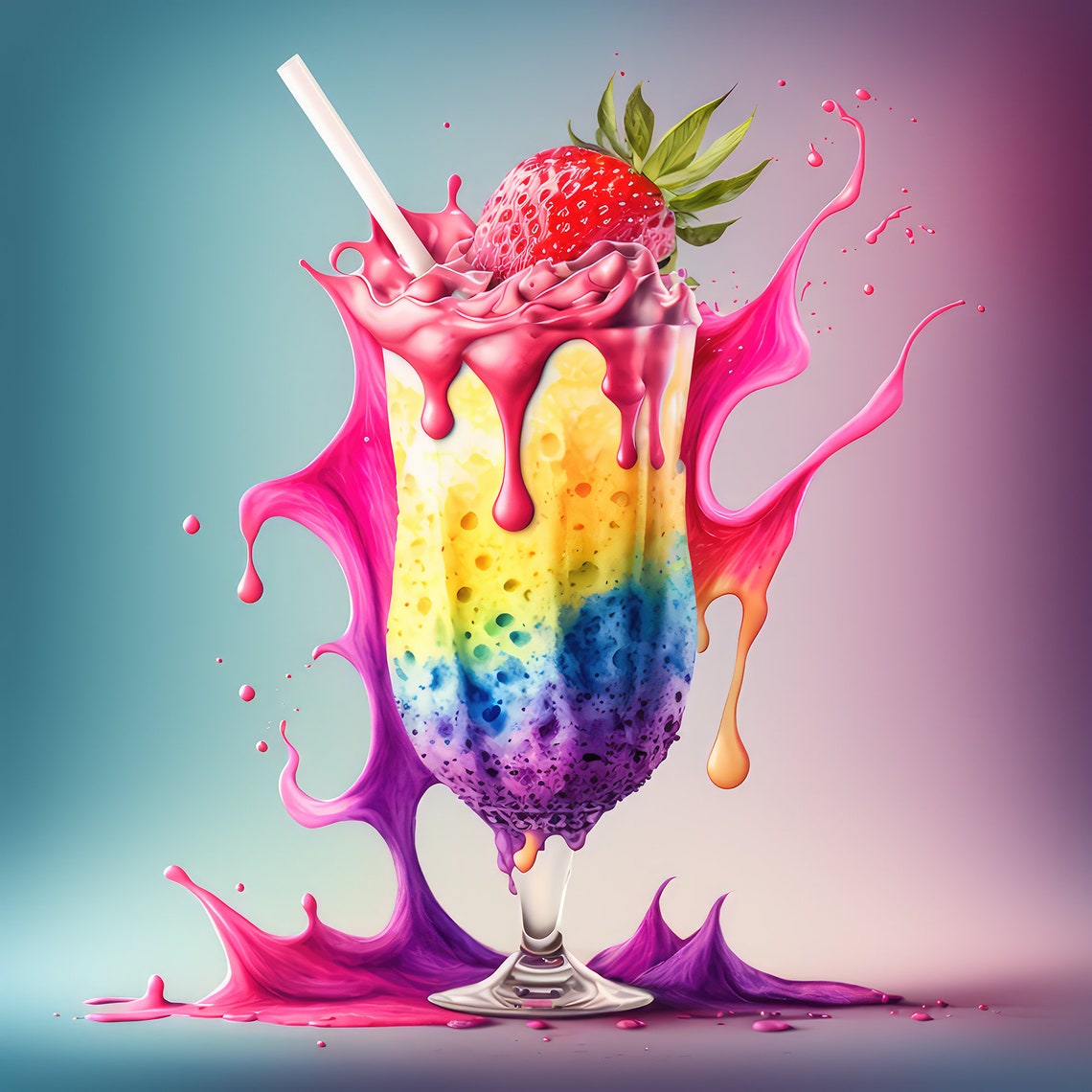 Smoothie Print Smoothie Printable Strawberry Smoothie Poster - Etsy