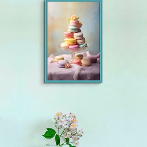 Macarons Print Macarons Printable Kitchen Wall Artwork Meringue Poster ...