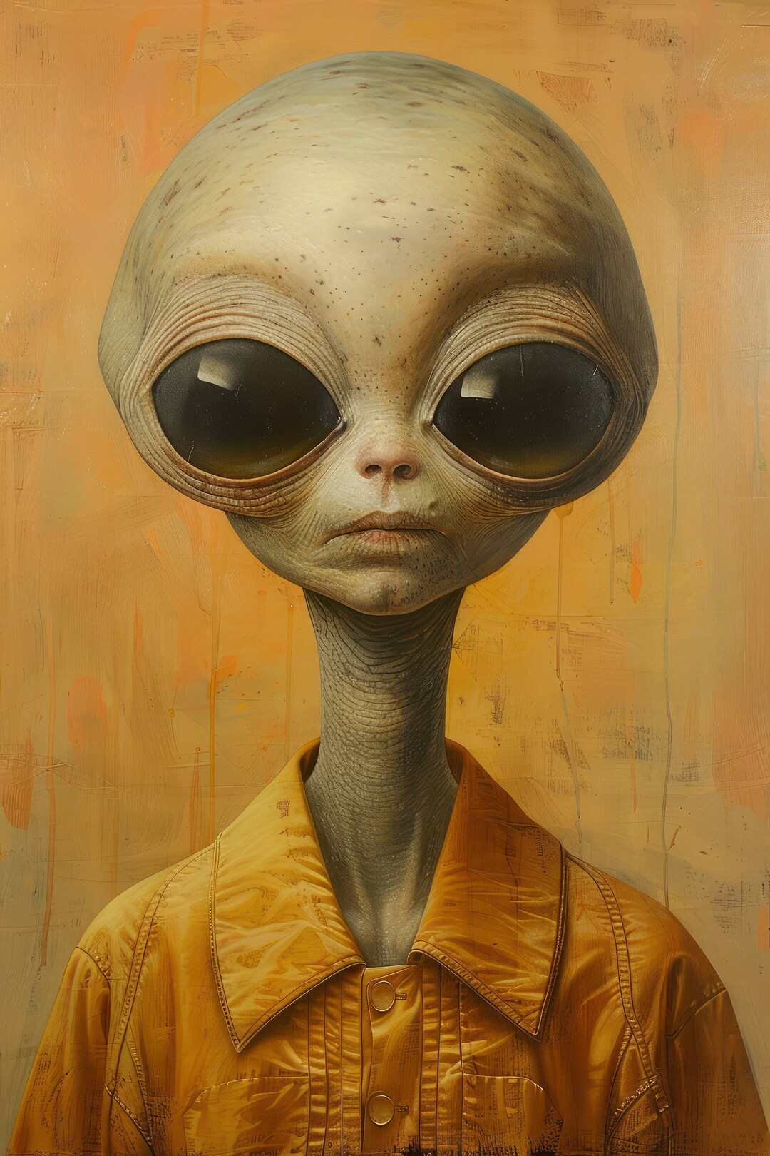 Alien Portrait Alien Painting Alien Printable Cosmos Wall Art Space ...