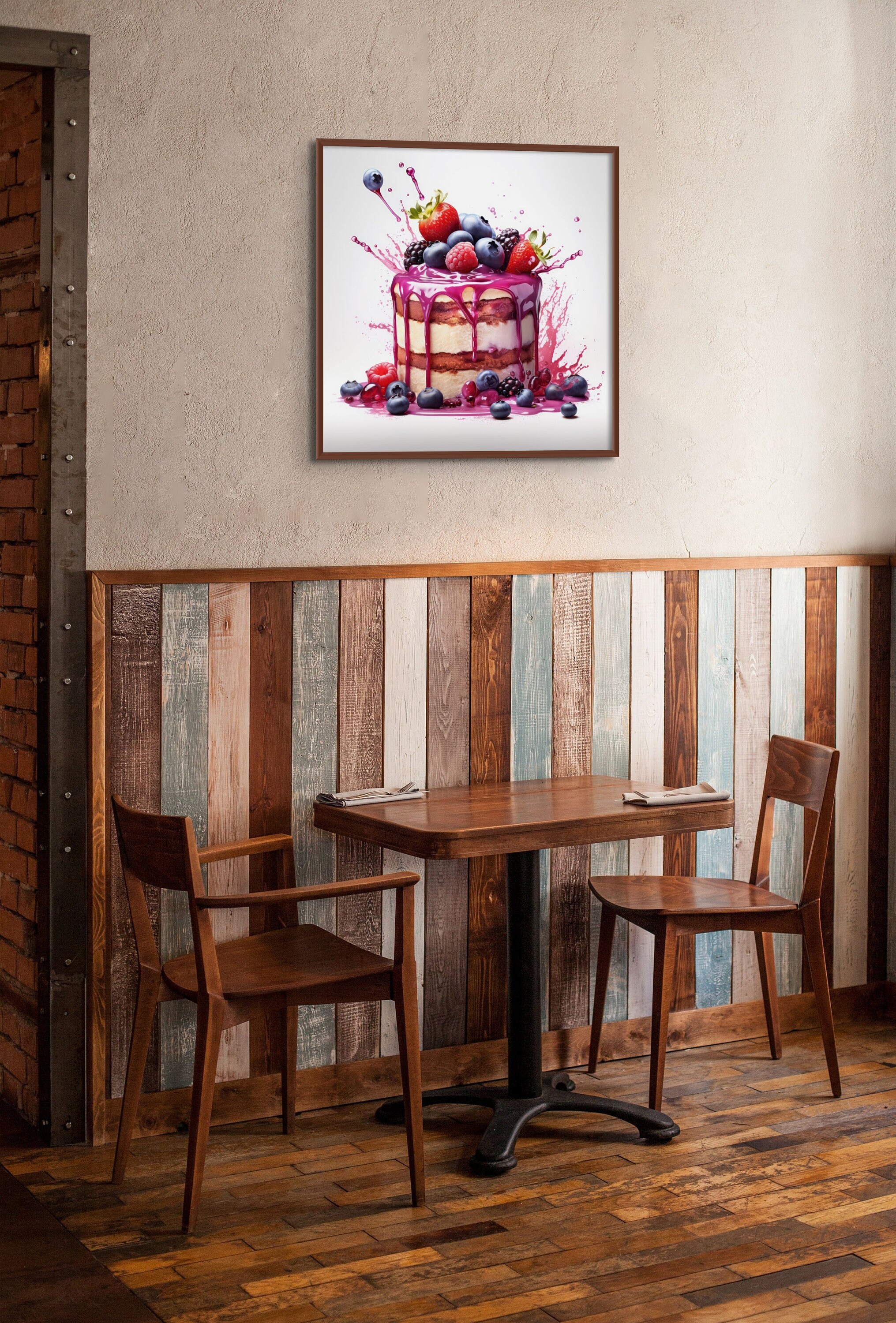 Cake Print Berry Cake Printable Pastry Wall Art Patisserie Kitchen ...