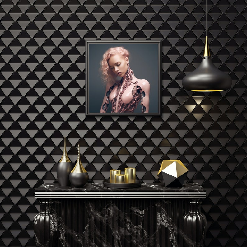 Pink Robot Girl Print Robot Woman Printable Female Android Futuristic ...