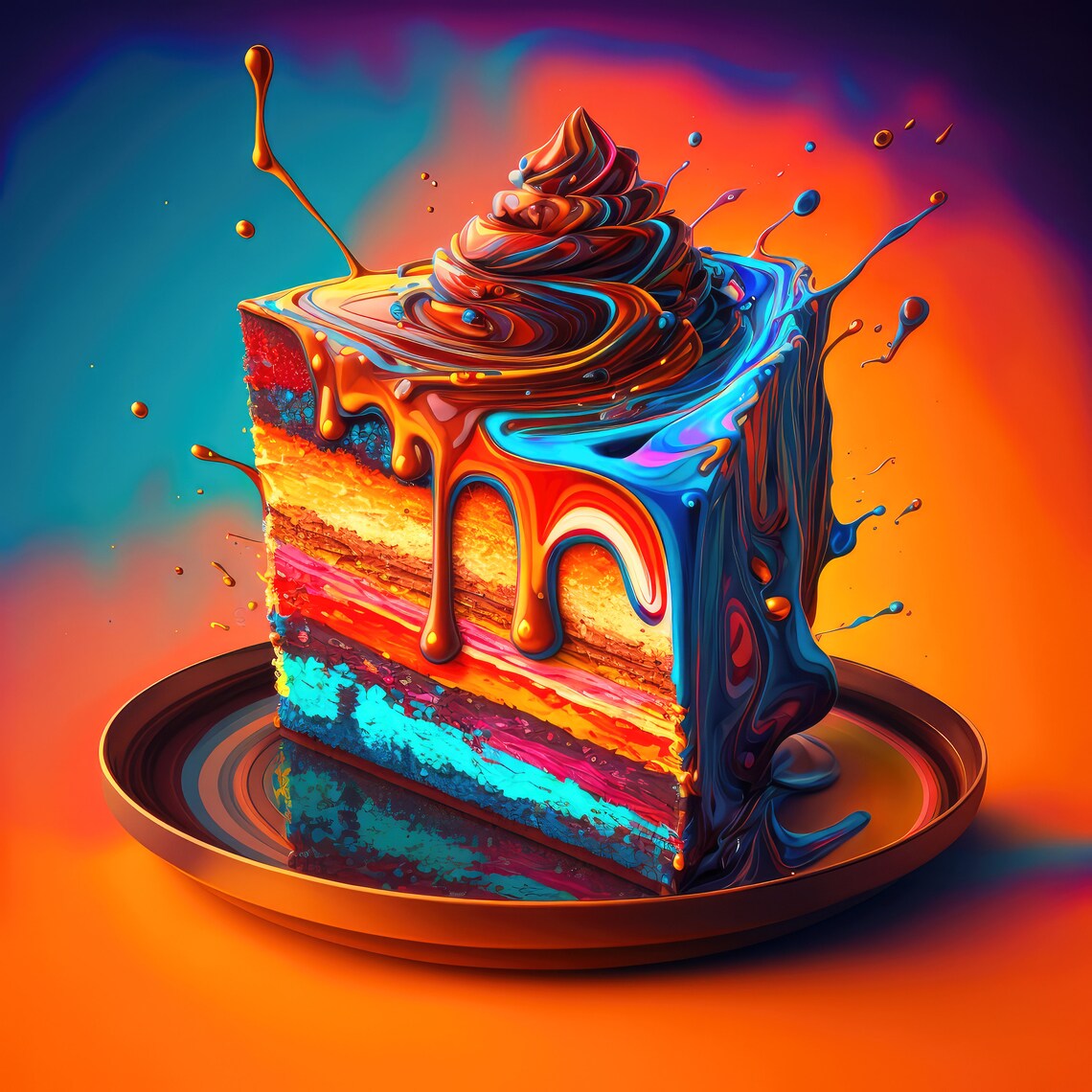 Colorful Cake Print Colorful Cake Printable Pastry - Etsy