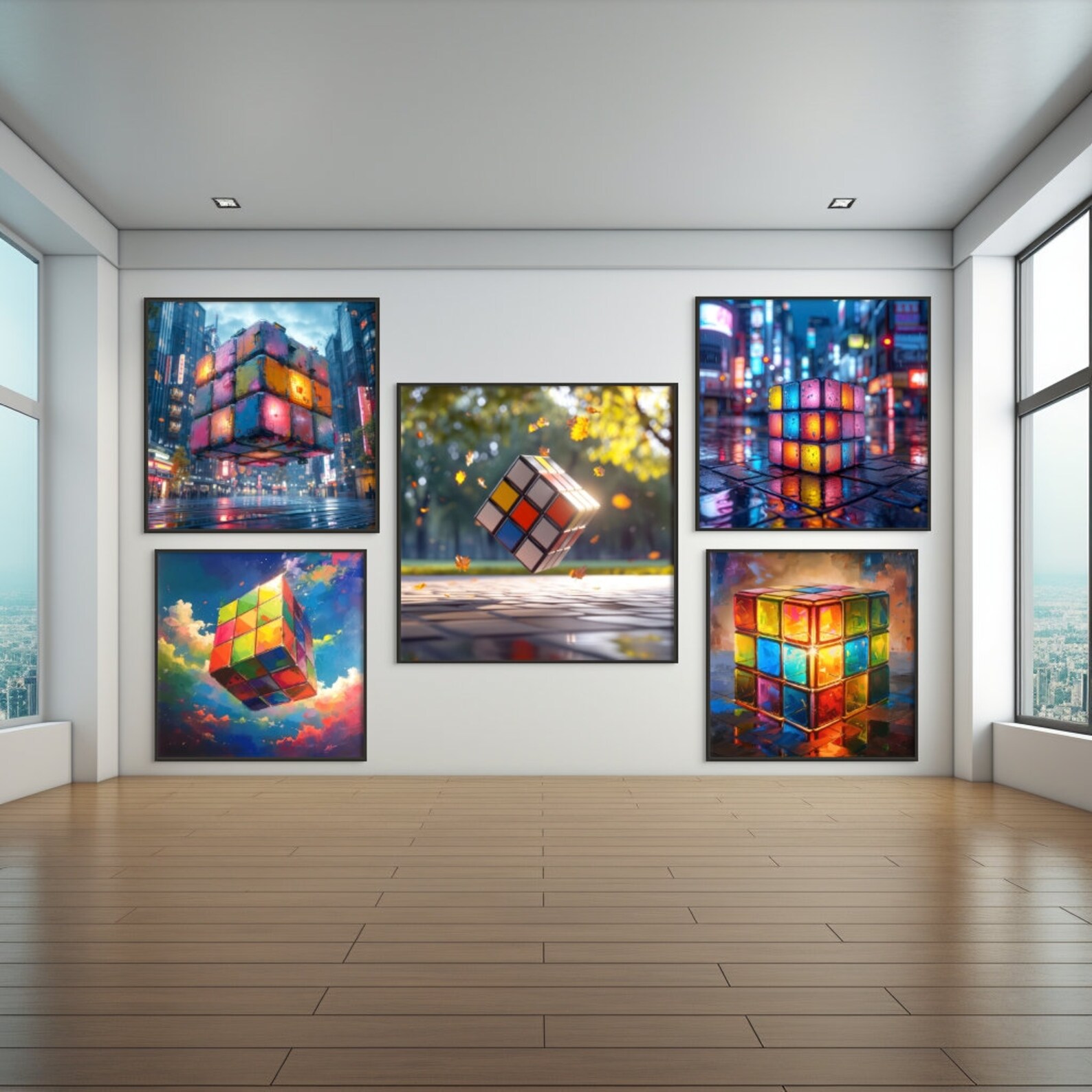 Rubik Cube Printable Rubik Cube Print Colorful Wall Art Download ...