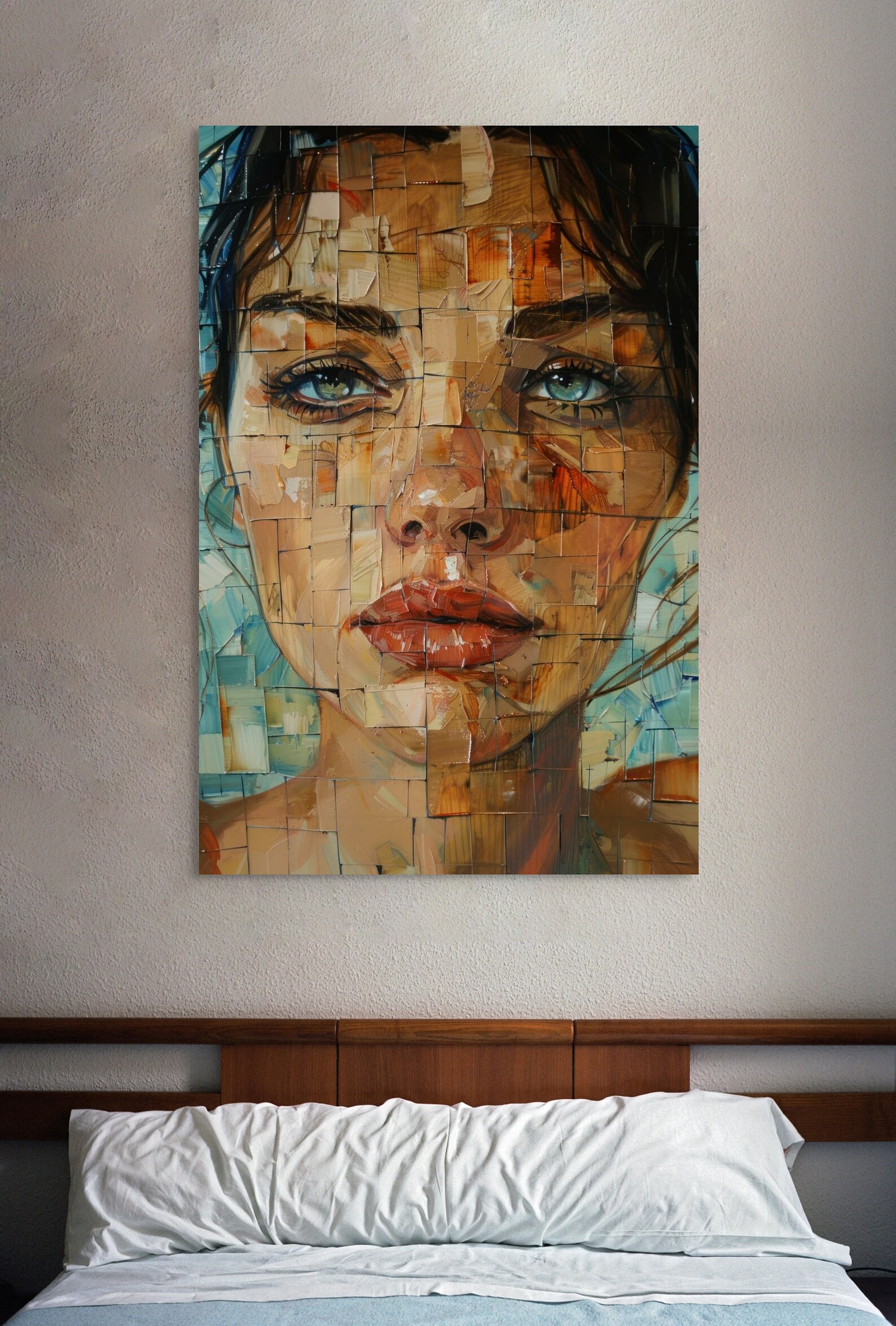 Woman Portrait Print Woman Face Printable Wall Art Painting Female Face ...