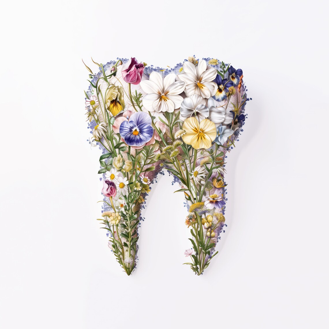 Tooth Print Dental Printable Dentist Office Wall Art Organ Drawing ...