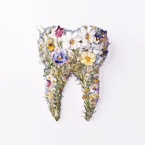 Tooth Print Dental Printable Dentist Office Wall Art Organ Drawing ...