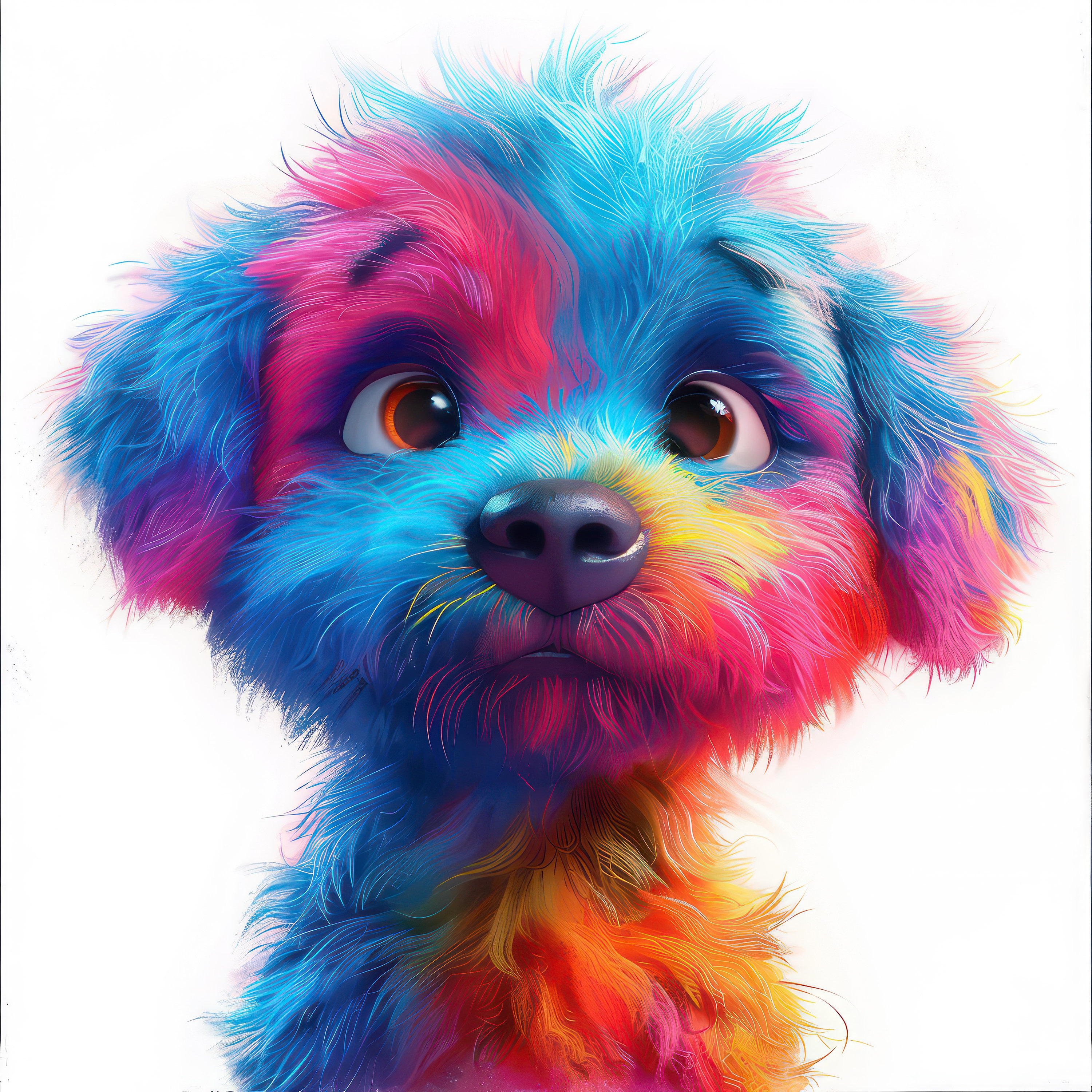 Colorful Dog Printable Colorful Dog Print Dog Wall Art Dog Portrait ...