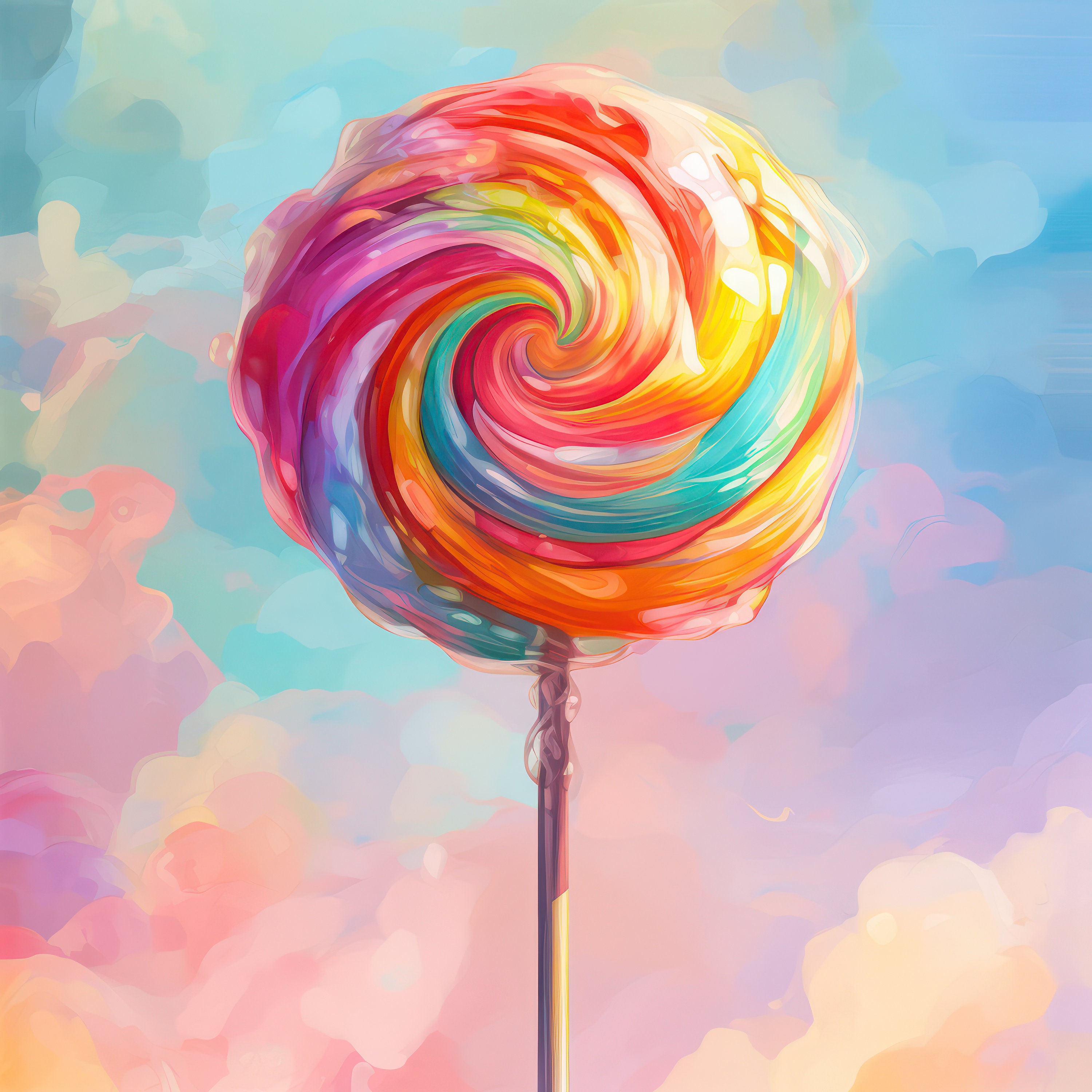 Lollipop Print Colorful Lollipop Food Poster Kitchen Wall Art Lolli ...