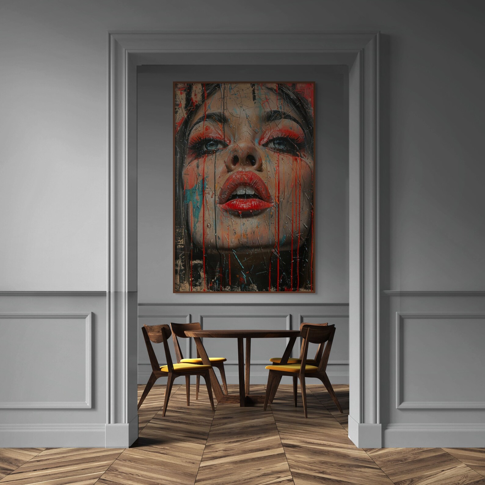 Woman Portrait Print Woman Face Printable Wall Art Painting Female Face ...