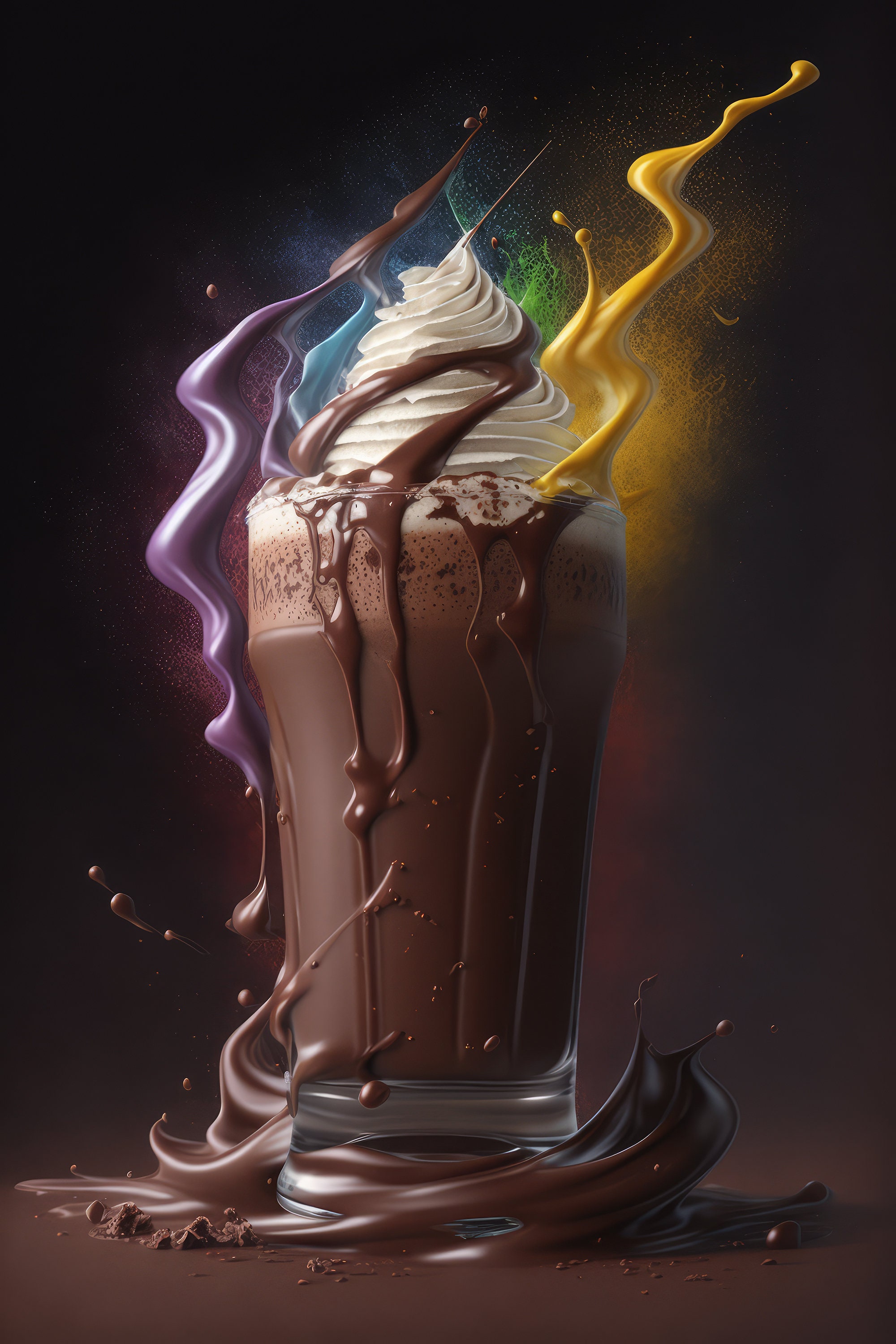 Smoothie Print Smoothie Printable Strawberry Chocolate Poster Food ...