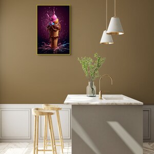 Ice Cream Print Colorful Food Poster Kitchen Wall Art Gelato Artwork ...