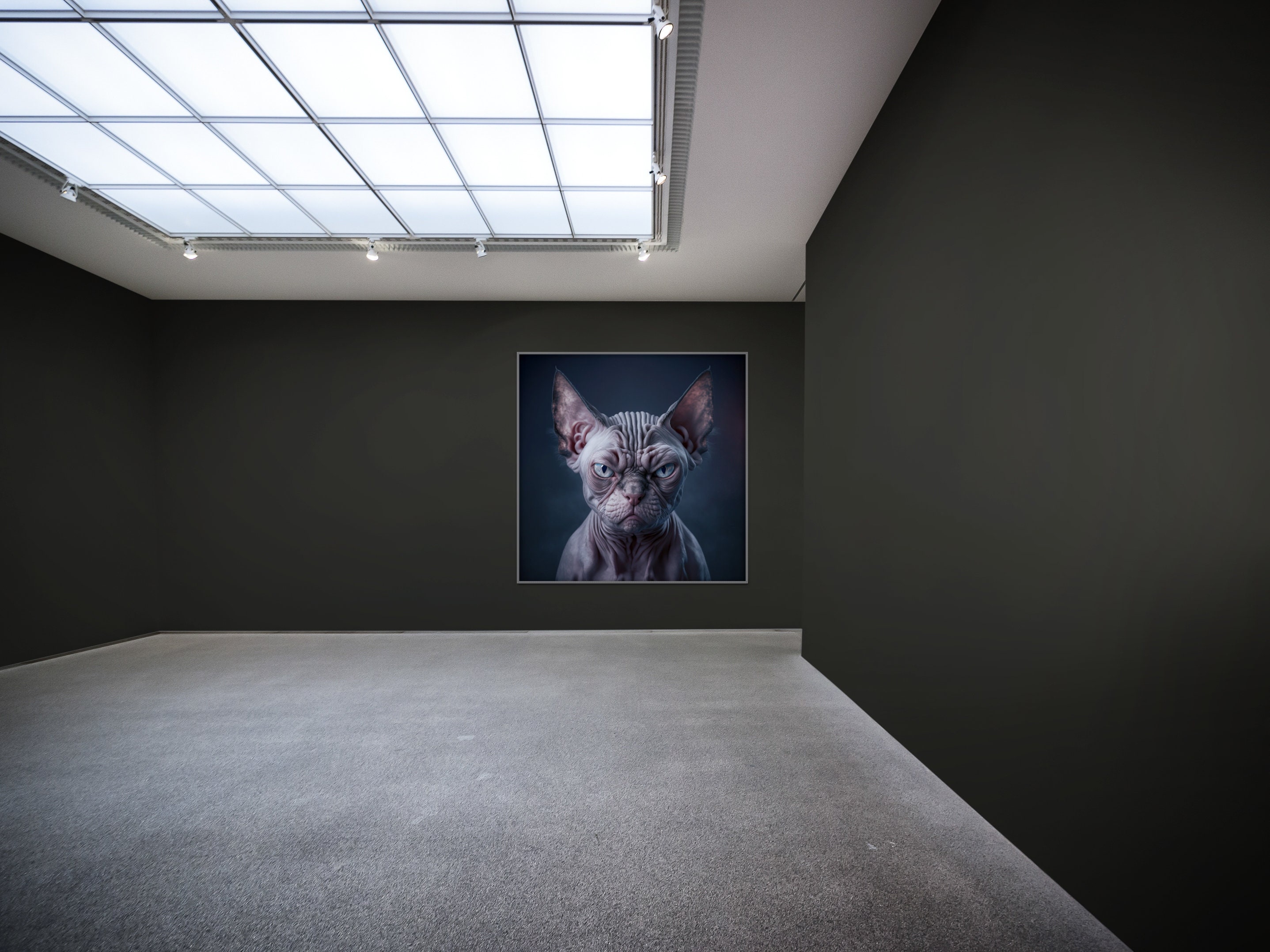 Sphynx Cat Print Angry Sphynx Cat Printable Photorealistic Cat Wall Art ...