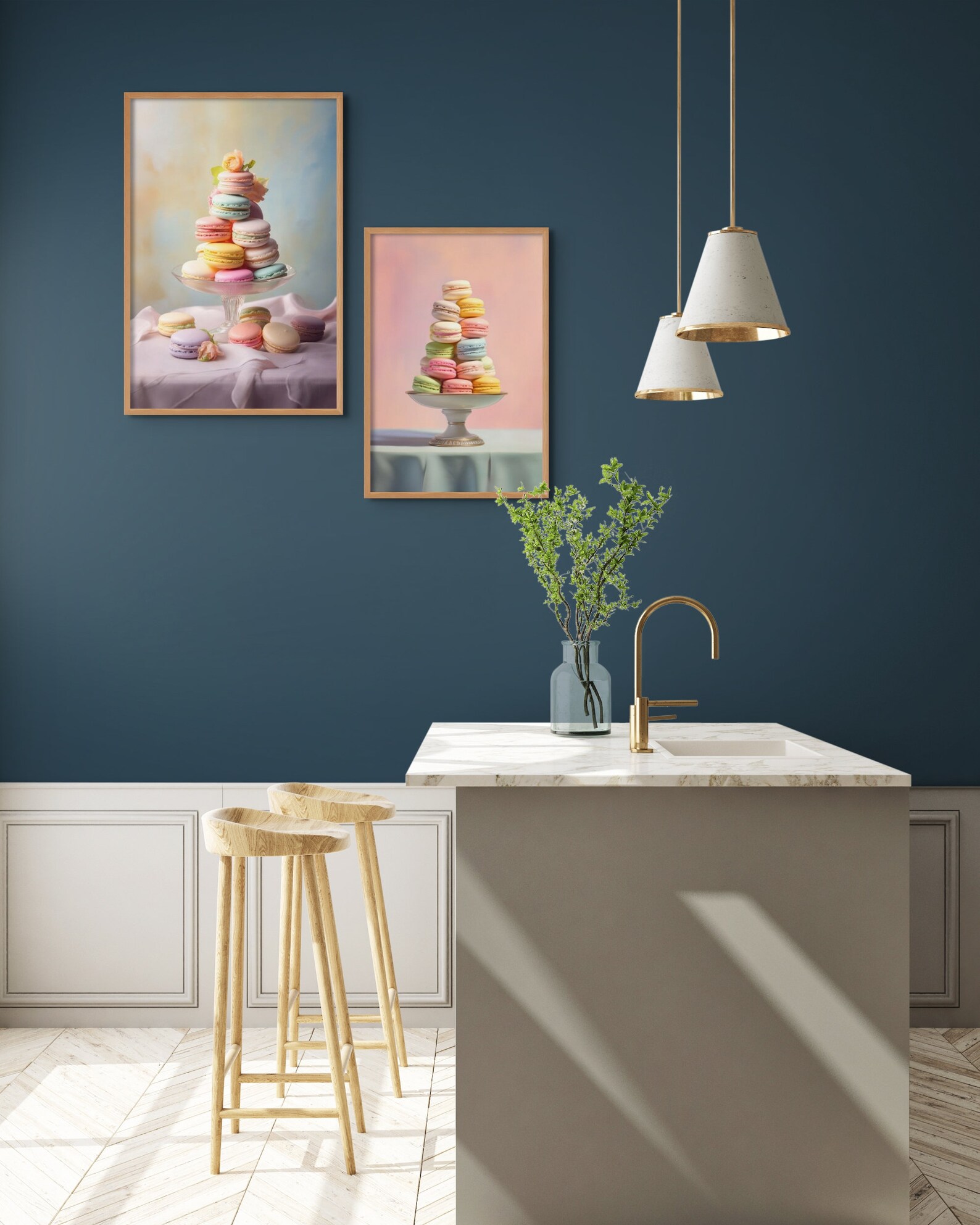 Macarons Print Macarons Printable Kitchen Wall Artwork Meringue Poster ...