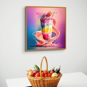 Smoothie Print Smoothie Printable Strawberry Smoothie Poster Ananas ...