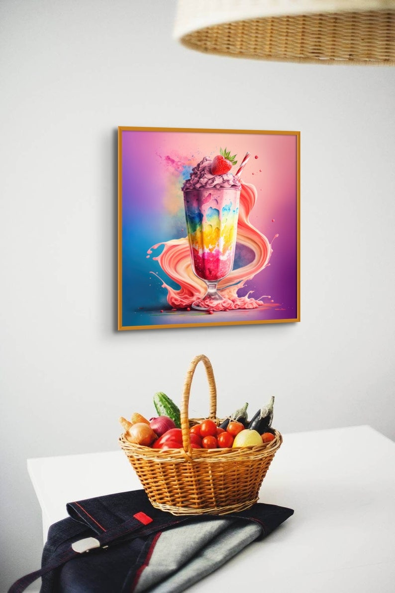 Smoothie Print Smoothie Printable Strawberry Smoothie Poster - Etsy