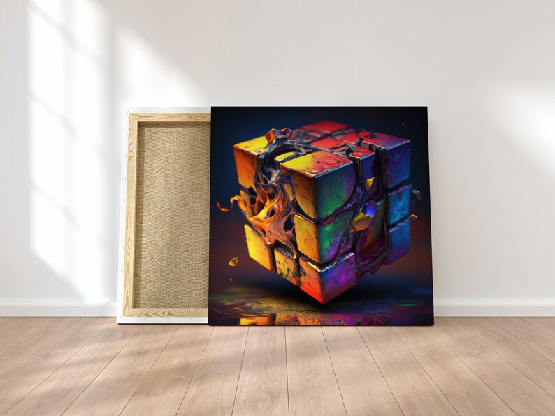 Rubik Cube Printable Rubik Cube Print Colorful Wall Art Download ...