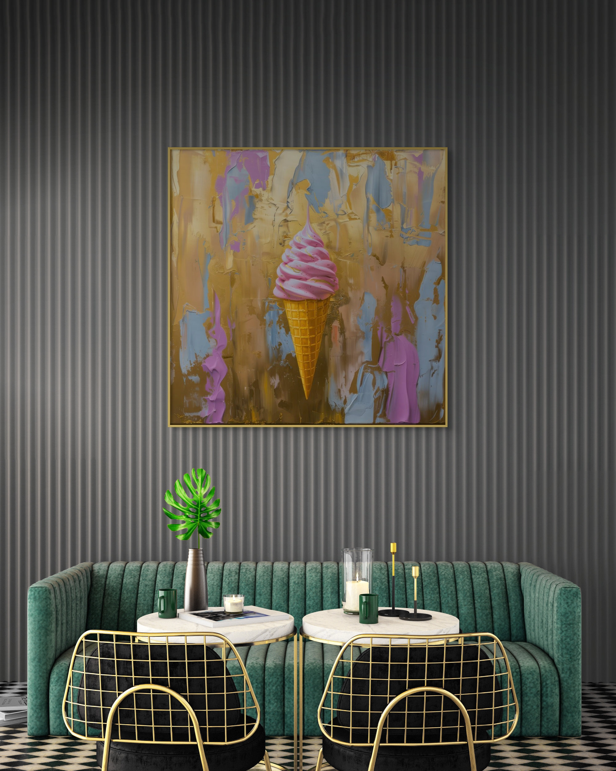 Ice Cream Print Colorful Food Poster Kitchen Wall Art Gelato Artwork ...