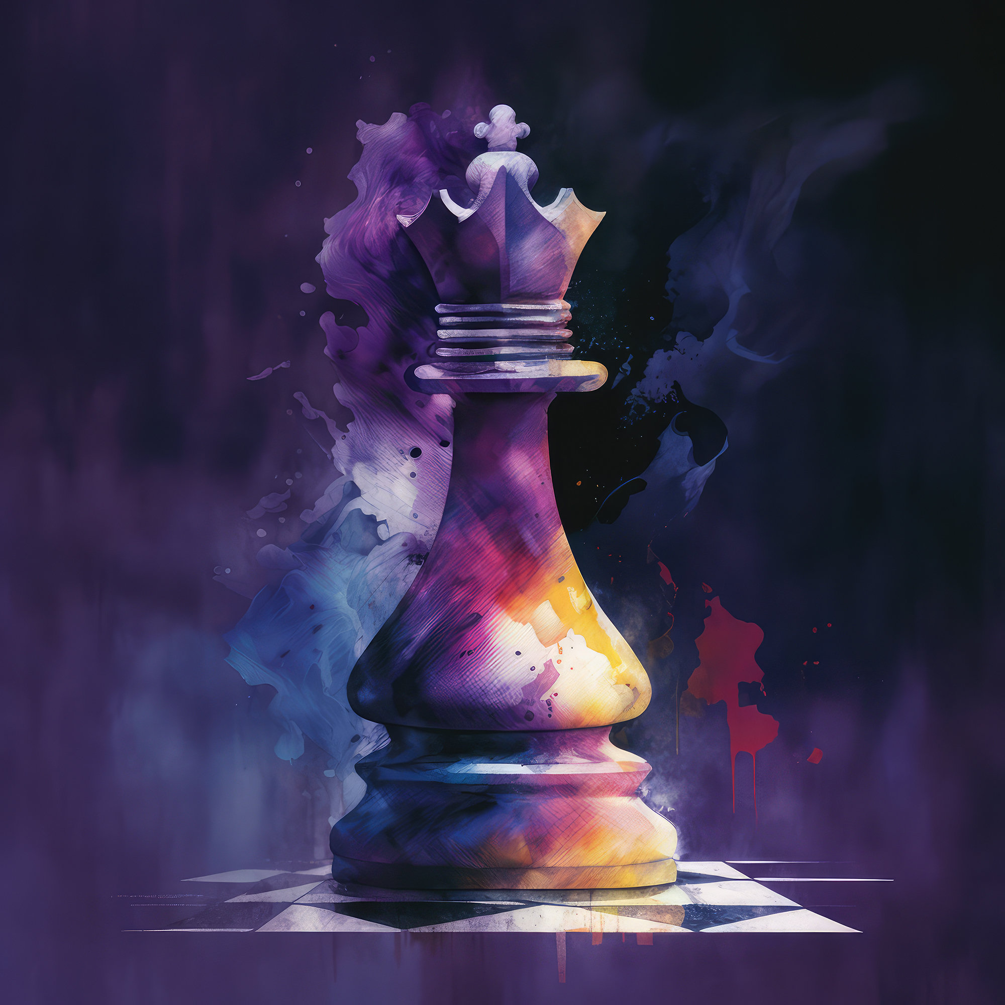 Chess Print Watercolor Chess Piece Printable King Poster Wall Art ...