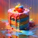 Colorful Cake Print Cake Printable Pastry Poster Patisserie Picture Oil ...