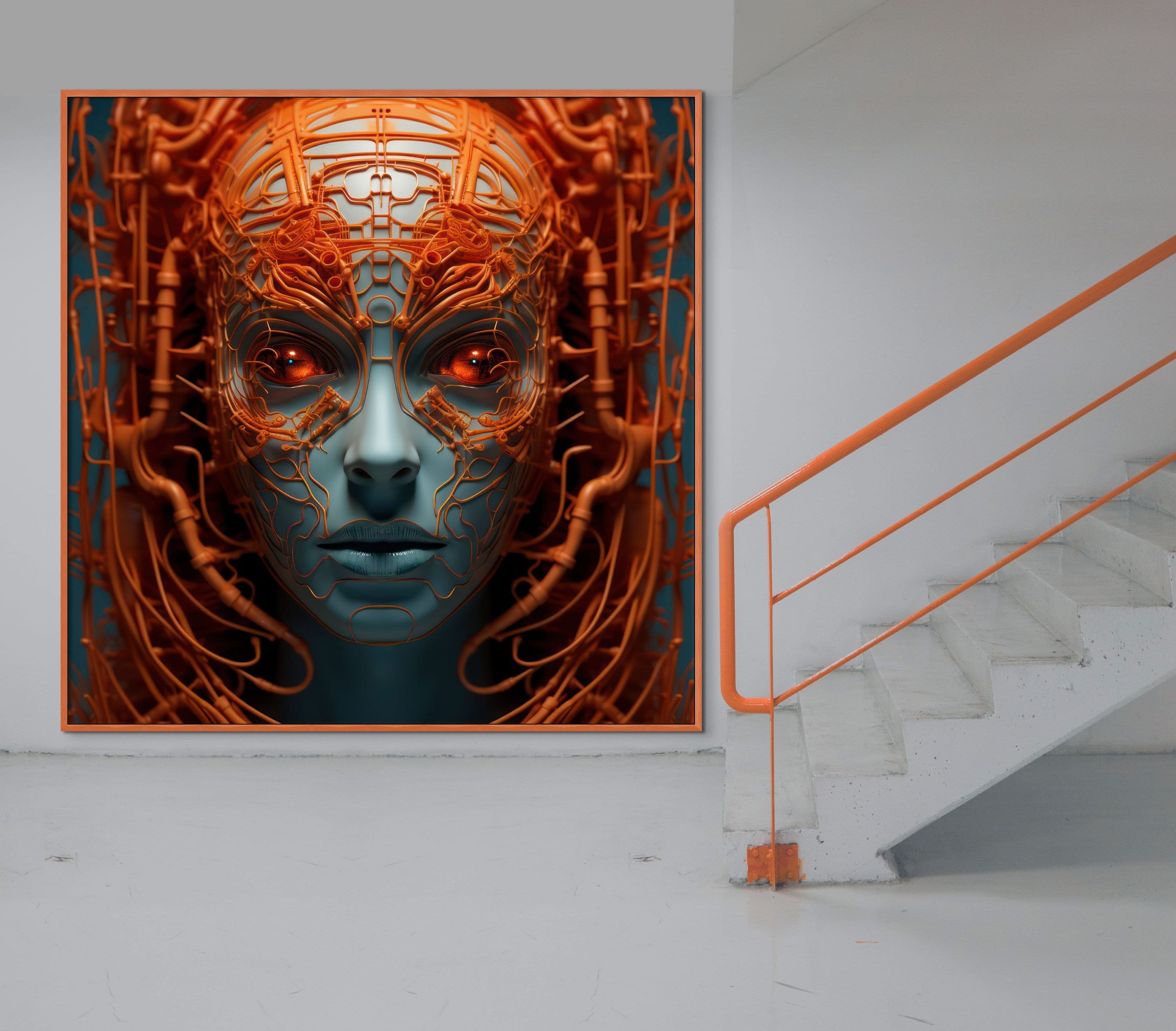 Woman Portrait Woman Face Printable Print Female Face Poster Girl Robot ...