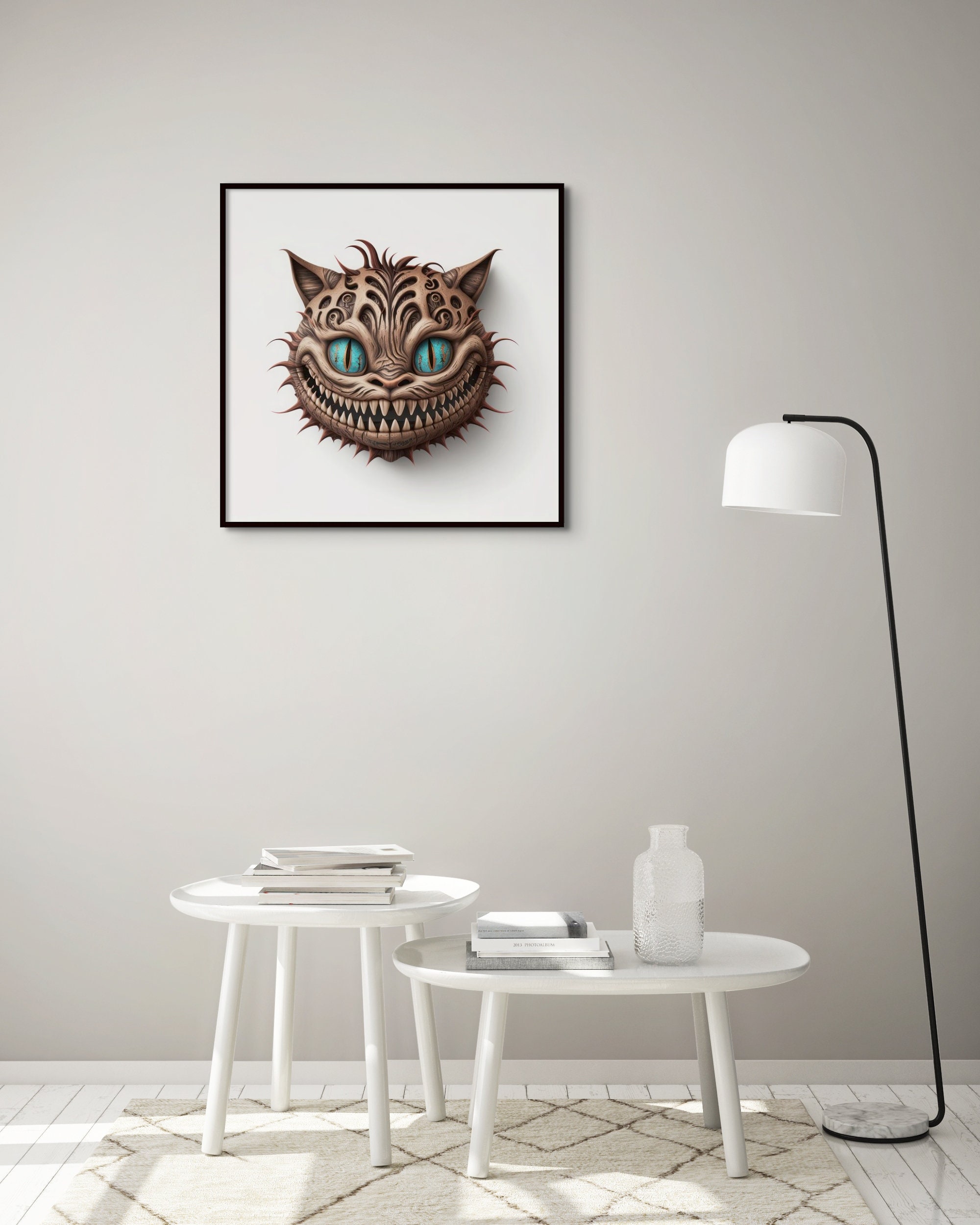 Cheshire Cat Art, Cheshire Cat Printable, Colorful Cat Poster, Cheshire ...