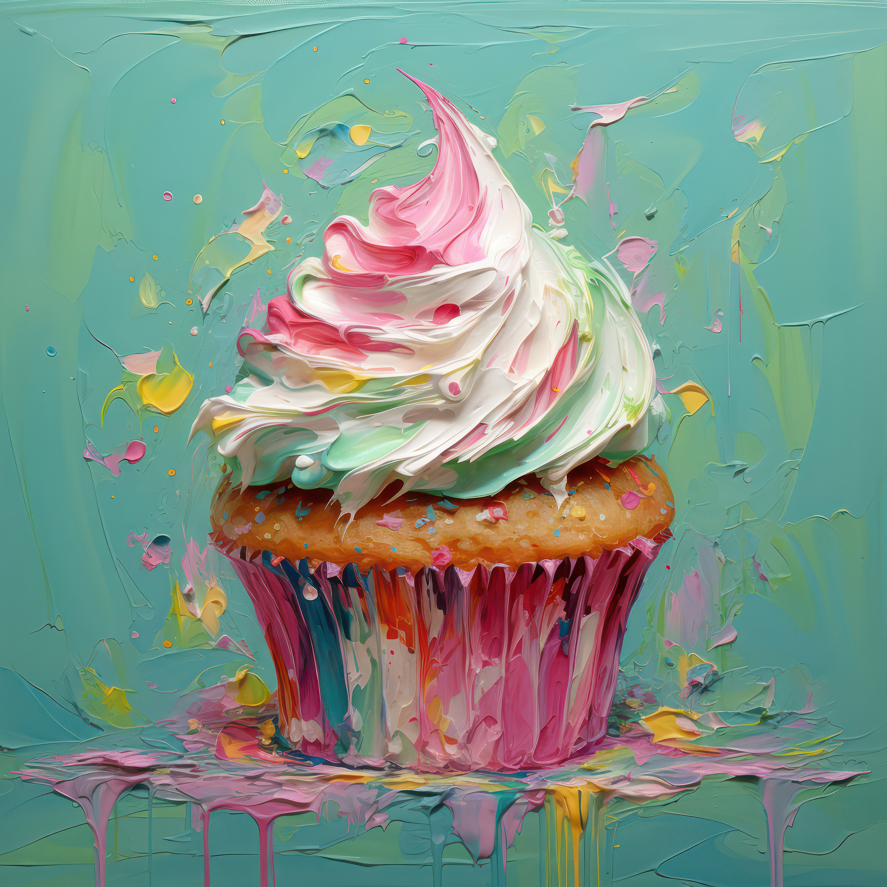 Colorful Cupcake Print Cupcake Printable Pastry Poster Patisserie Wall ...