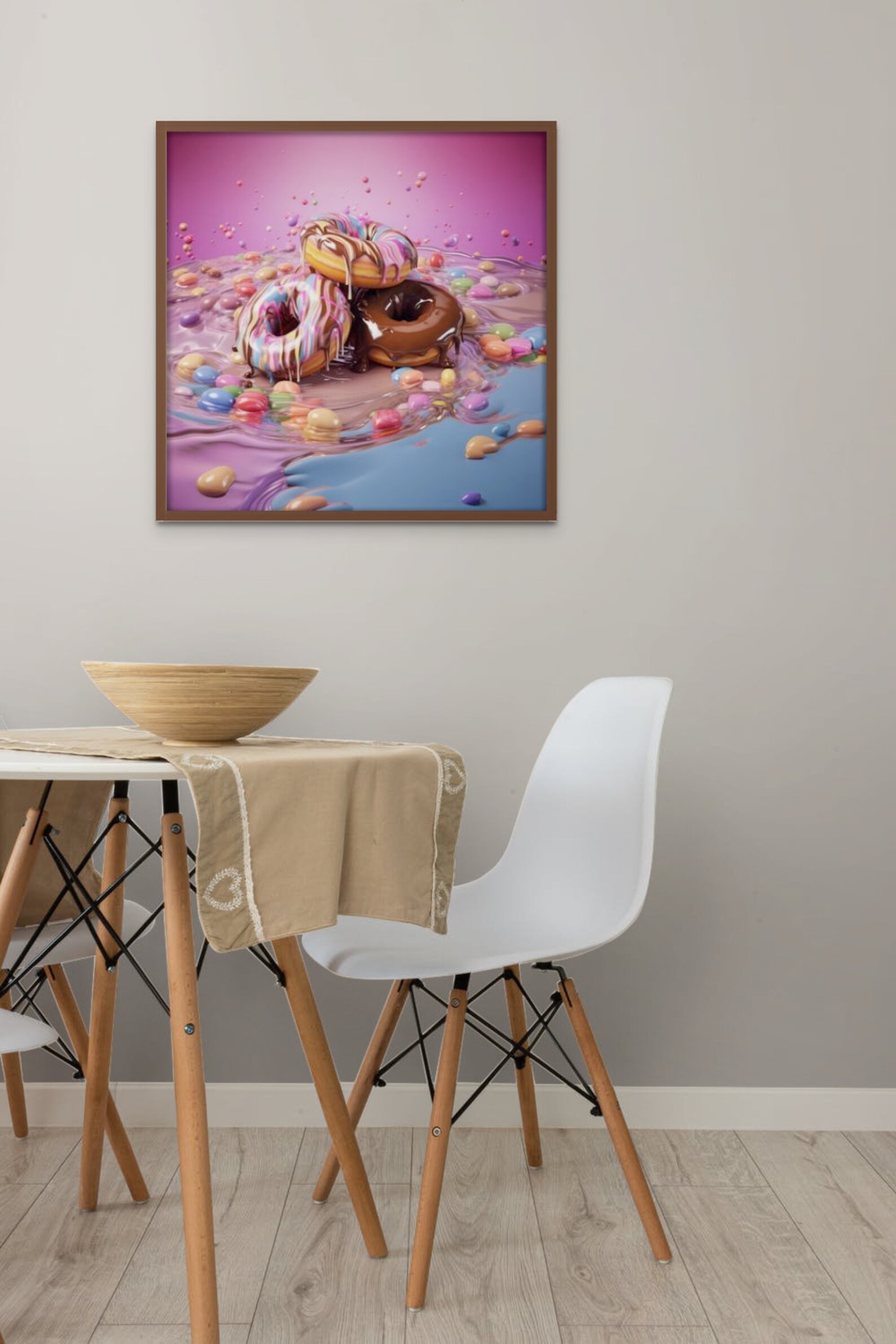 Colorful Donut Print Donut Printable Pastry Patisserie Wall Art Kitchen ...