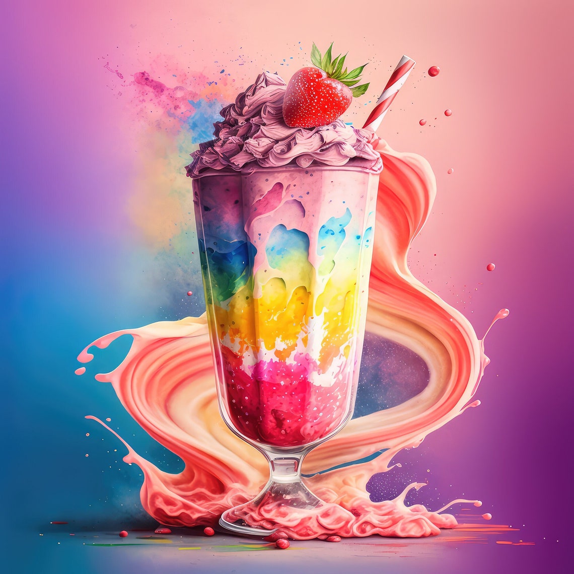 Smoothie Print Smoothie Printable Strawberry Smoothie Poster - Etsy