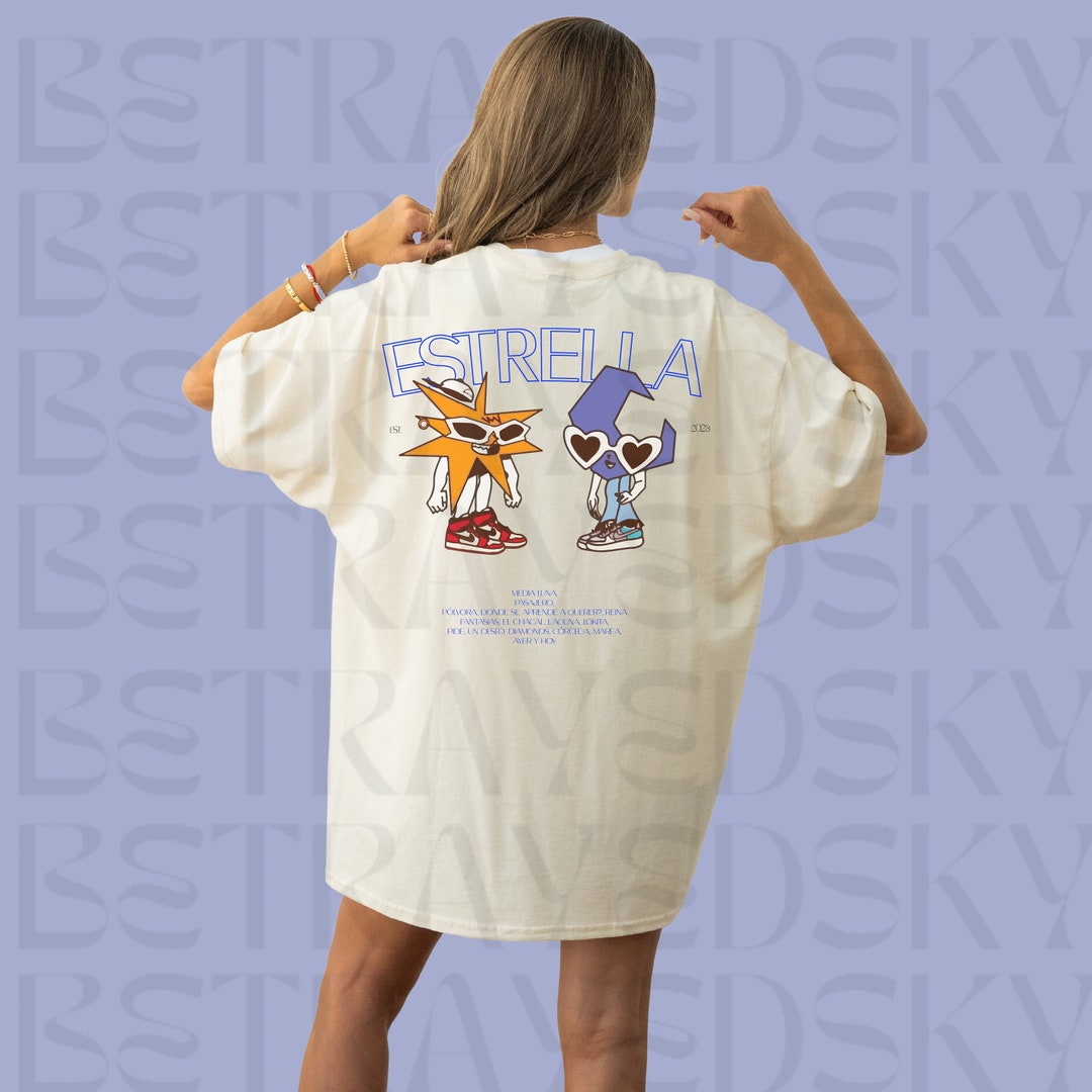 MORA Merch Estrella Album Tracklist Back Design Tee Mora Graphic T ...