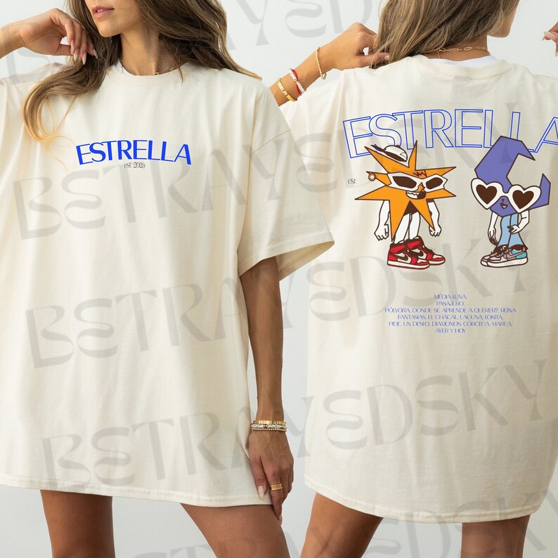 MORA Merch Estrella Album Tracklist Back Design Tee Mora Graphic T ...