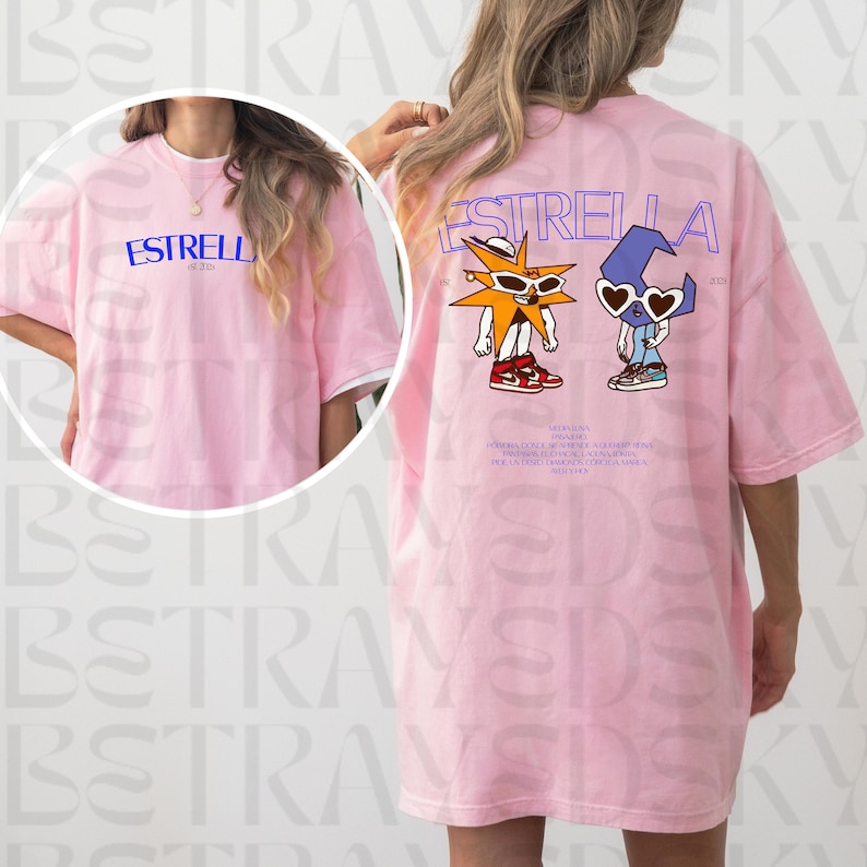 MORA Merch Estrella Album Tracklist Back Design Tee Mora Graphic T ...