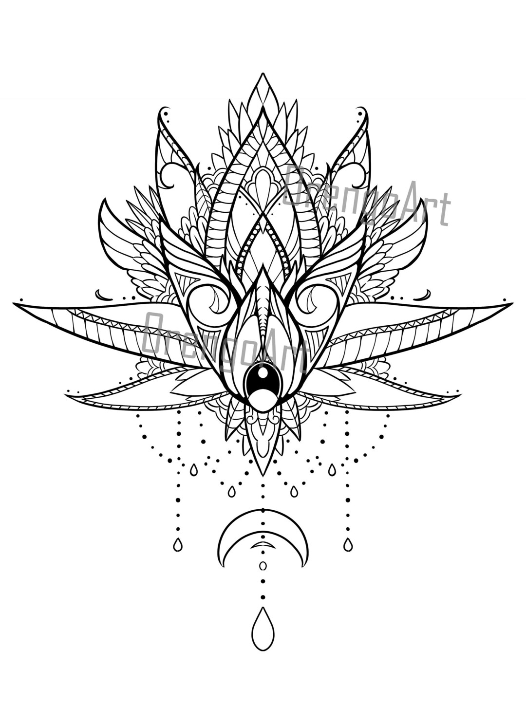 Hand Drawn Mandala Coloring Page - Etsy