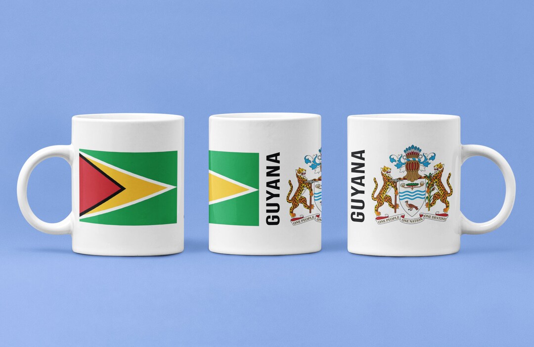Guyana Coffee Cup, Guyana Flag Coffee Cup, Guyana Gift, Personalize ...