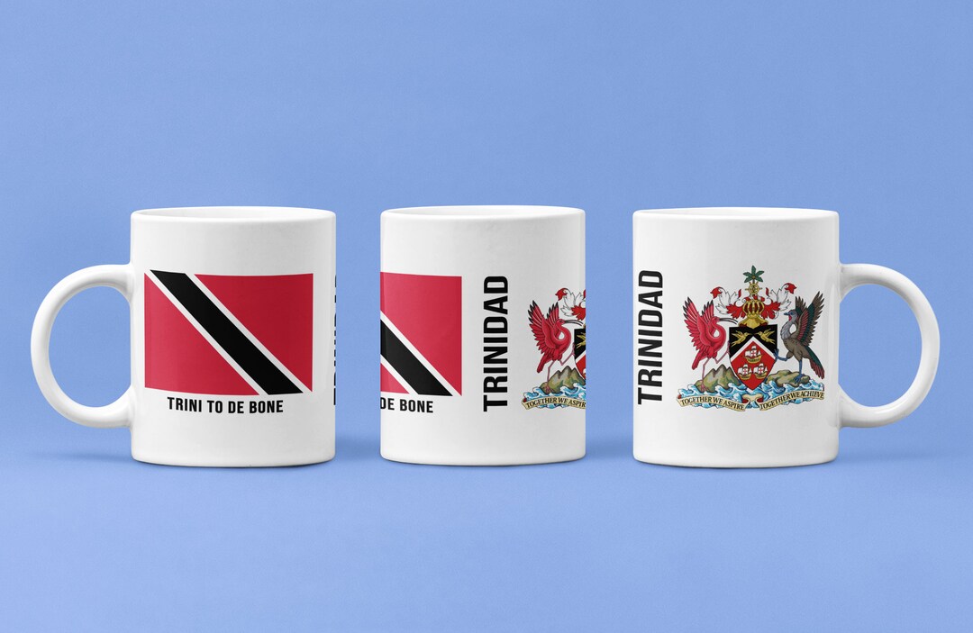 Trini to De Bone Coffee Cup, Trinidad Flag Coffee Cup, Trini to the ...