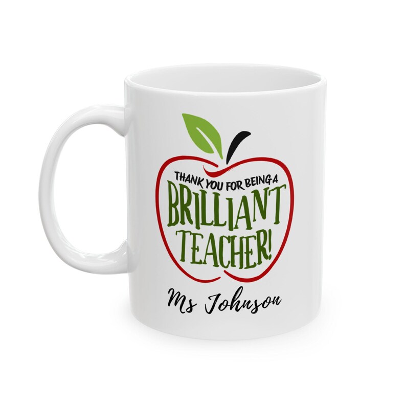 Thank You for Being A Brilliant Teacher, Fun Teacher Gift, Coffee Cup for Teachers, Personalize ...